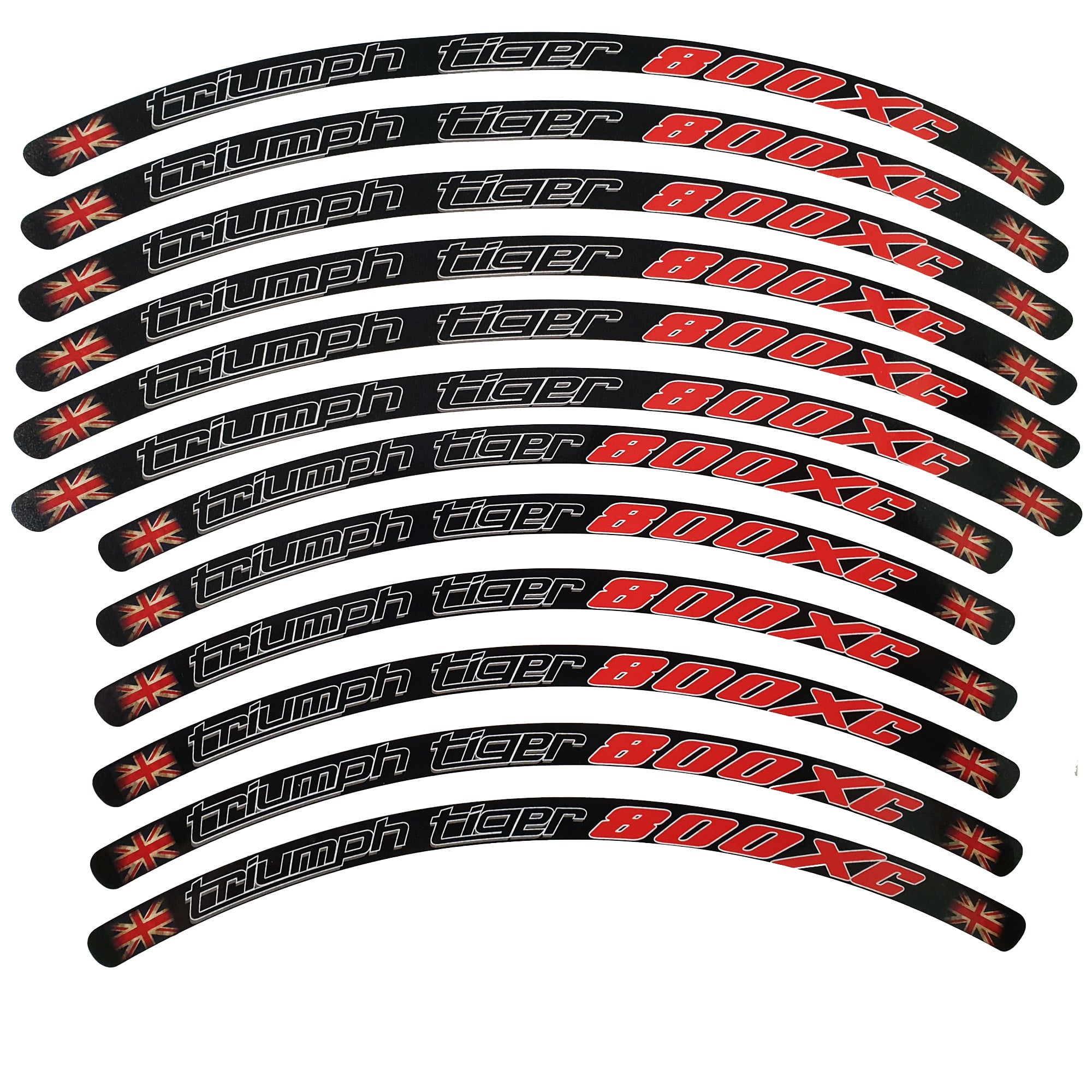 Triumph Tiger 800 XC wheel rim graphics stickers x 12 pieces ...